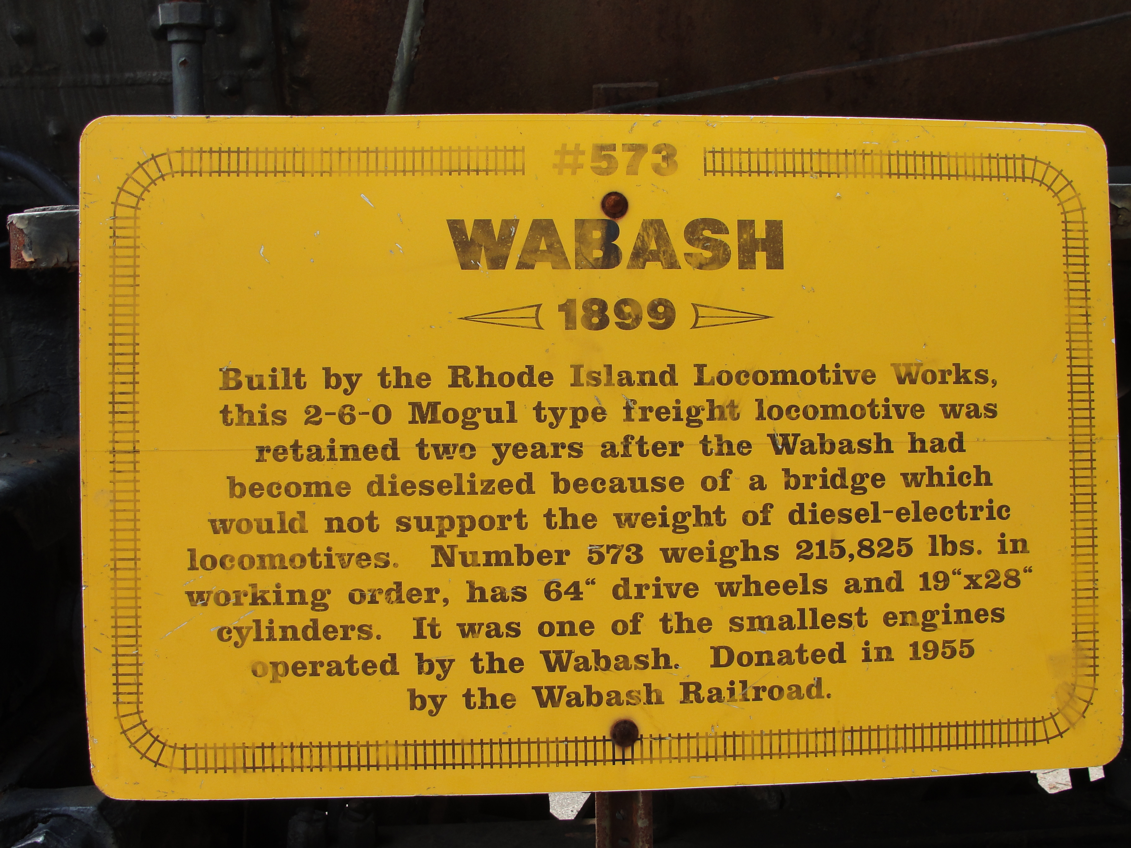 Wabash #573 2-6-0